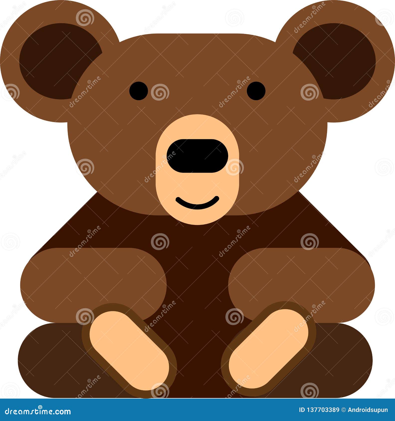 Flat Design Teddy Bear Icon Stock Vector - Illustration of sittingnbest ...