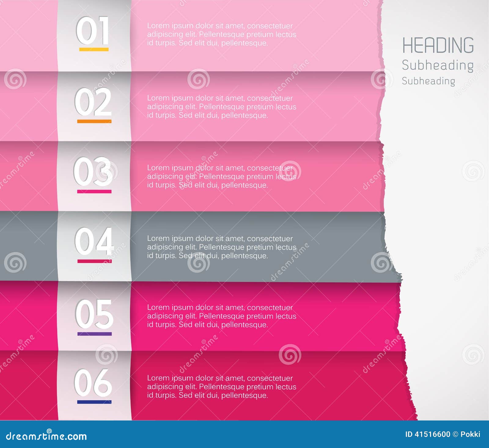 Flat Design Template with Colored Stripes Stock Vector - Illustration ...