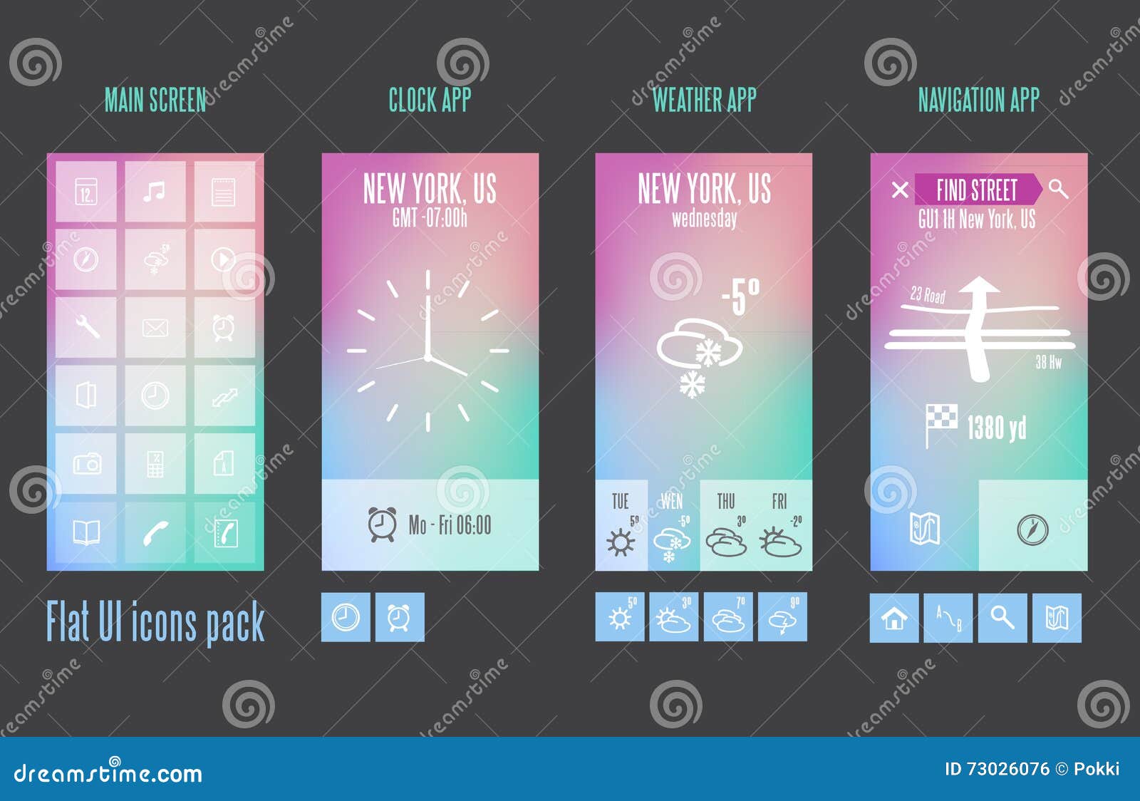 Flat Design Template For Mobile Devices Stock Vector - Illustration of ...