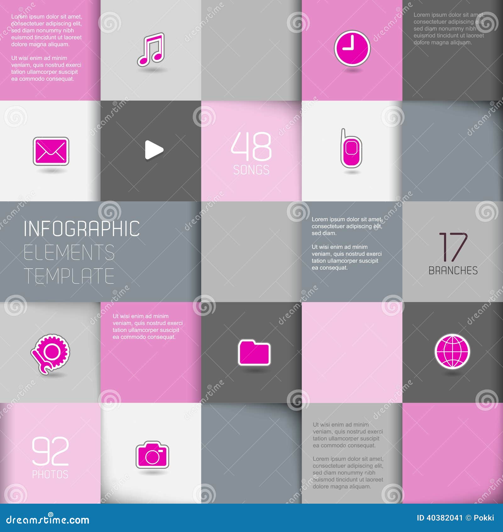 Flat design template stock vector. Illustration of mosaic - 40382041