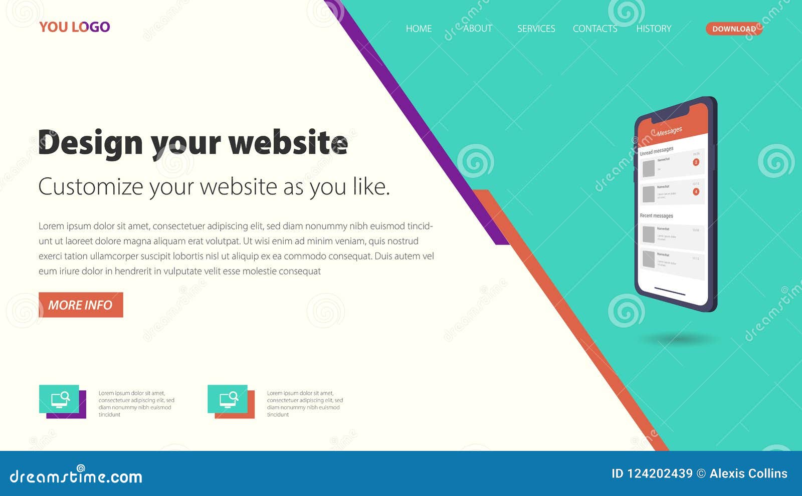 Flat Design Templates ,web Homepage, Modern Vector Illustration Stock ...