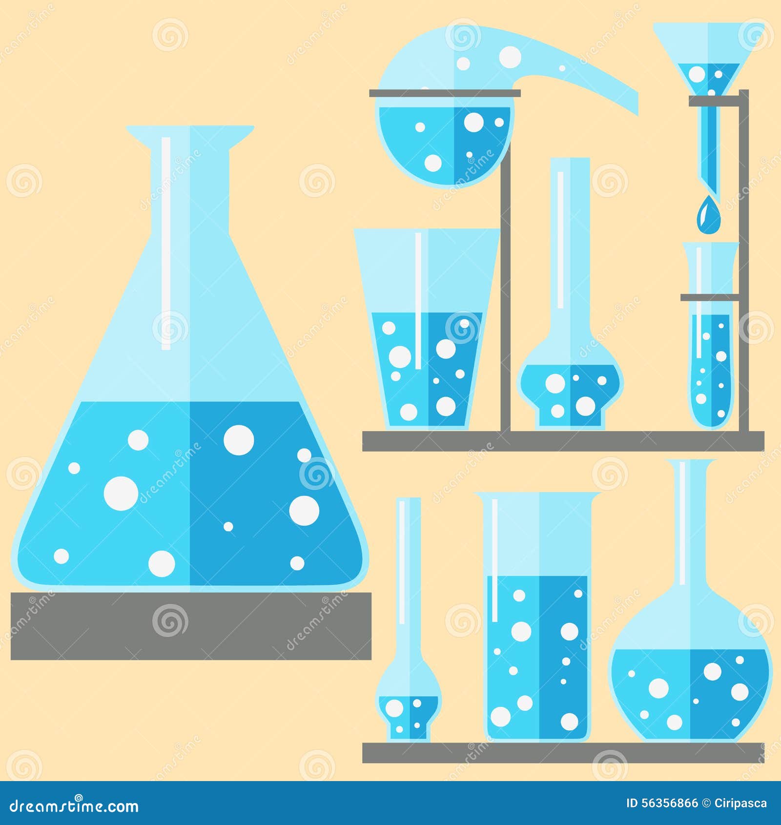 Flat design of test tubes stock vector. Illustration of biotech - 56356866