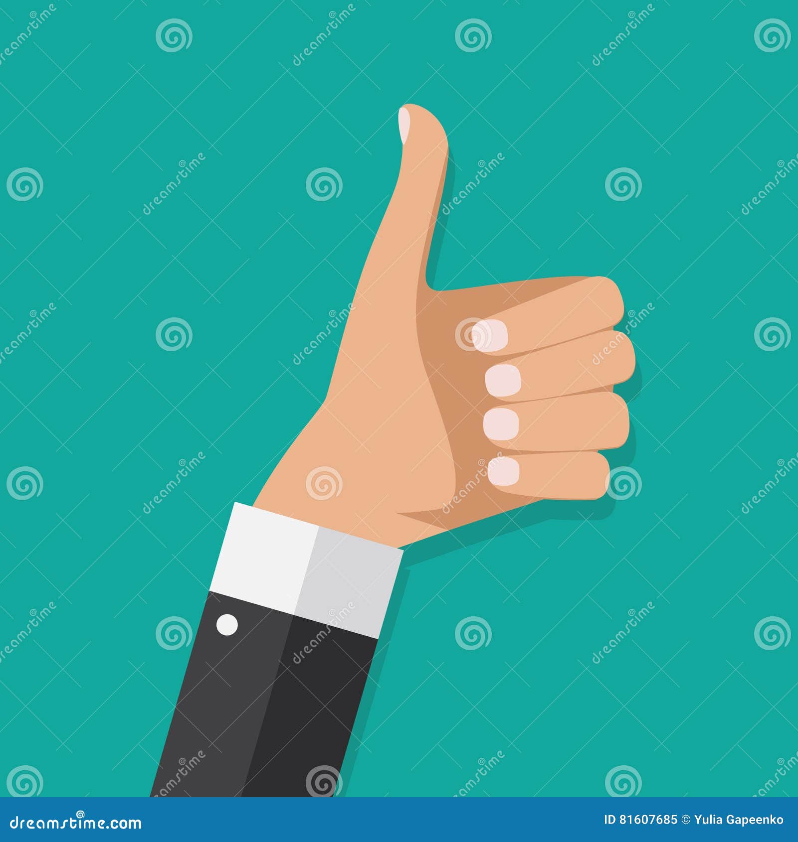 Flat Design Thumbs Up Background . Vector Illustration Stock Vector ...