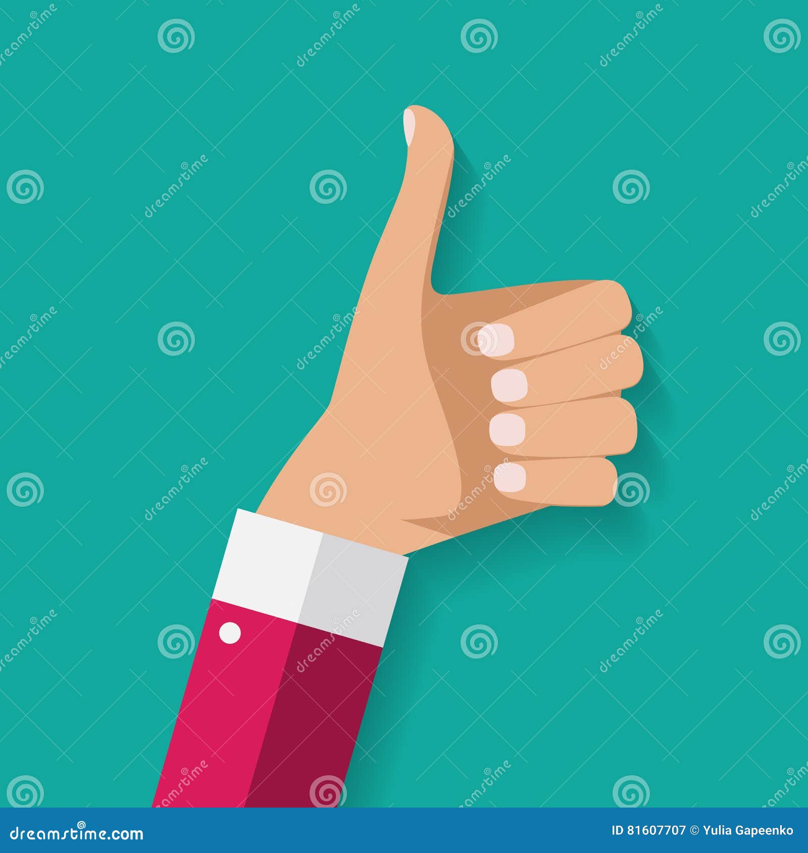Flat Design Thumbs Up Background . Vector Illustration Stock Vector ...