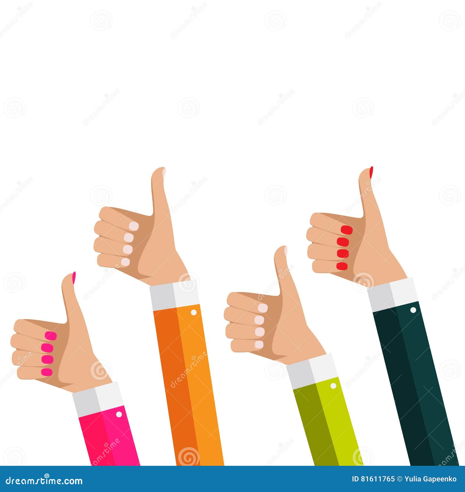 Flat Design Thumbs Up Background . Vector Illustration Stock Vector ...