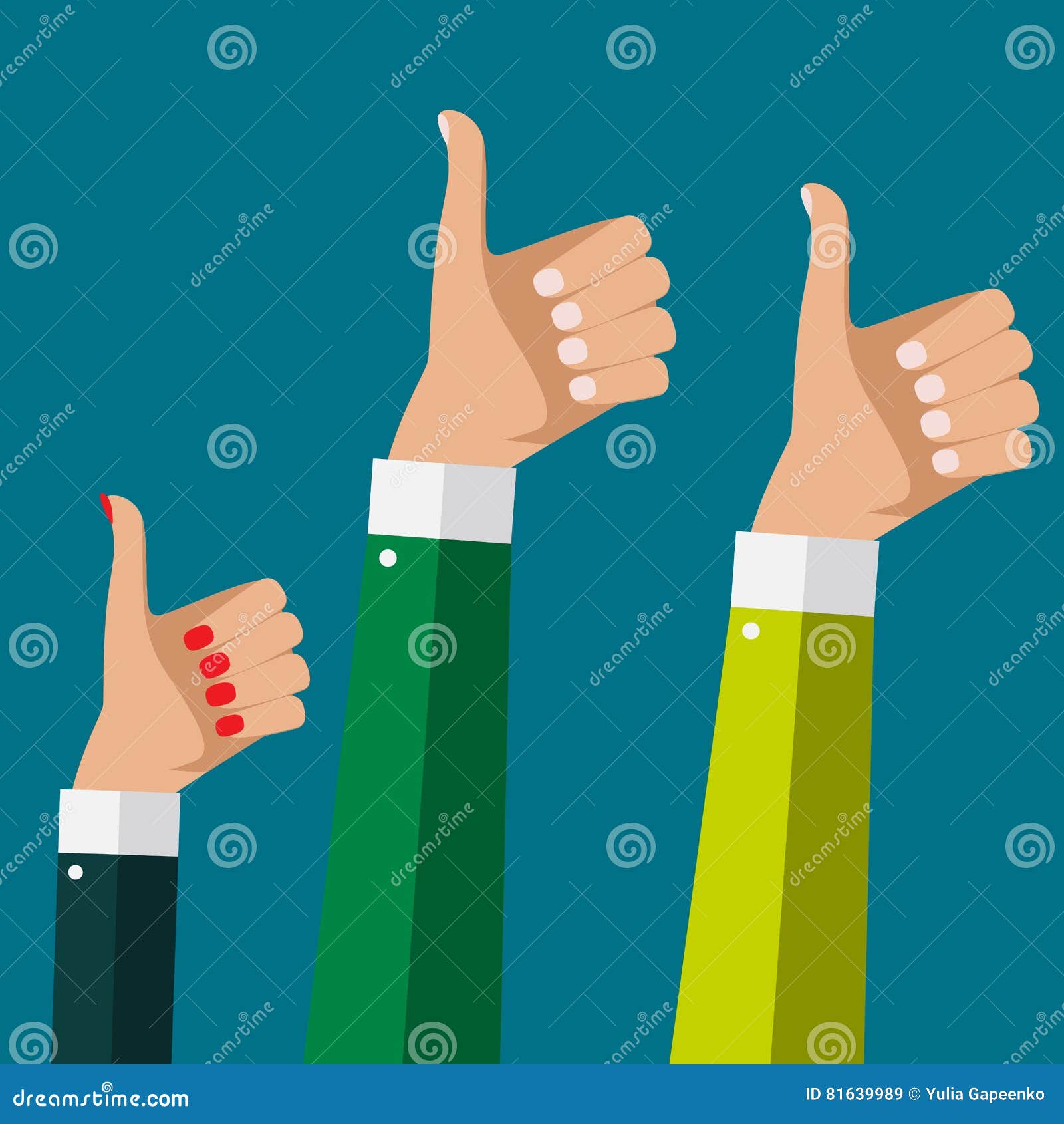 Flat Design Thumbs Up Background . Vector Illustration Stock Vector ...
