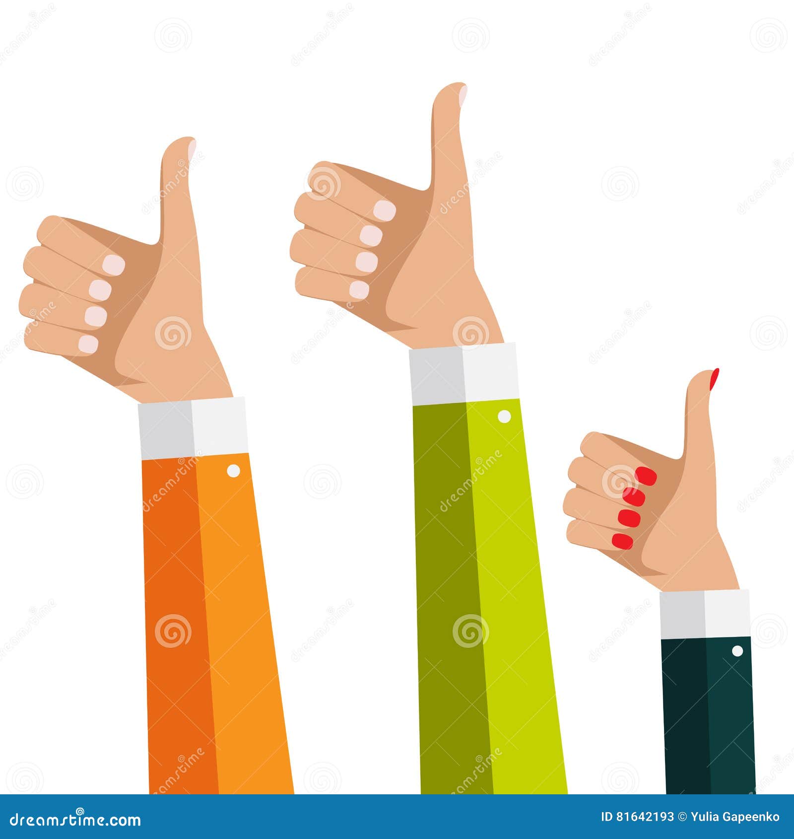 Flat Design Thumbs Up Background . Vector Illustration Stock Vector ...