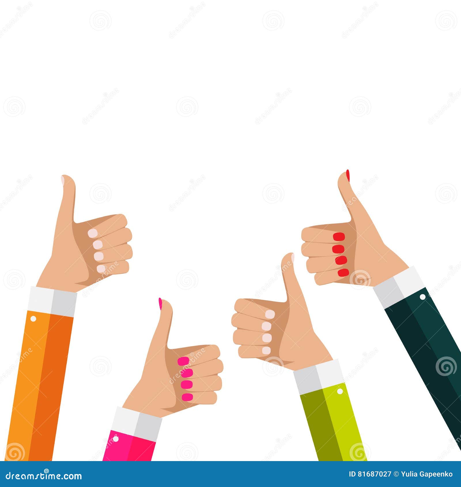 Flat Design Thumbs Up Background . Vector Illustration Stock Vector ...