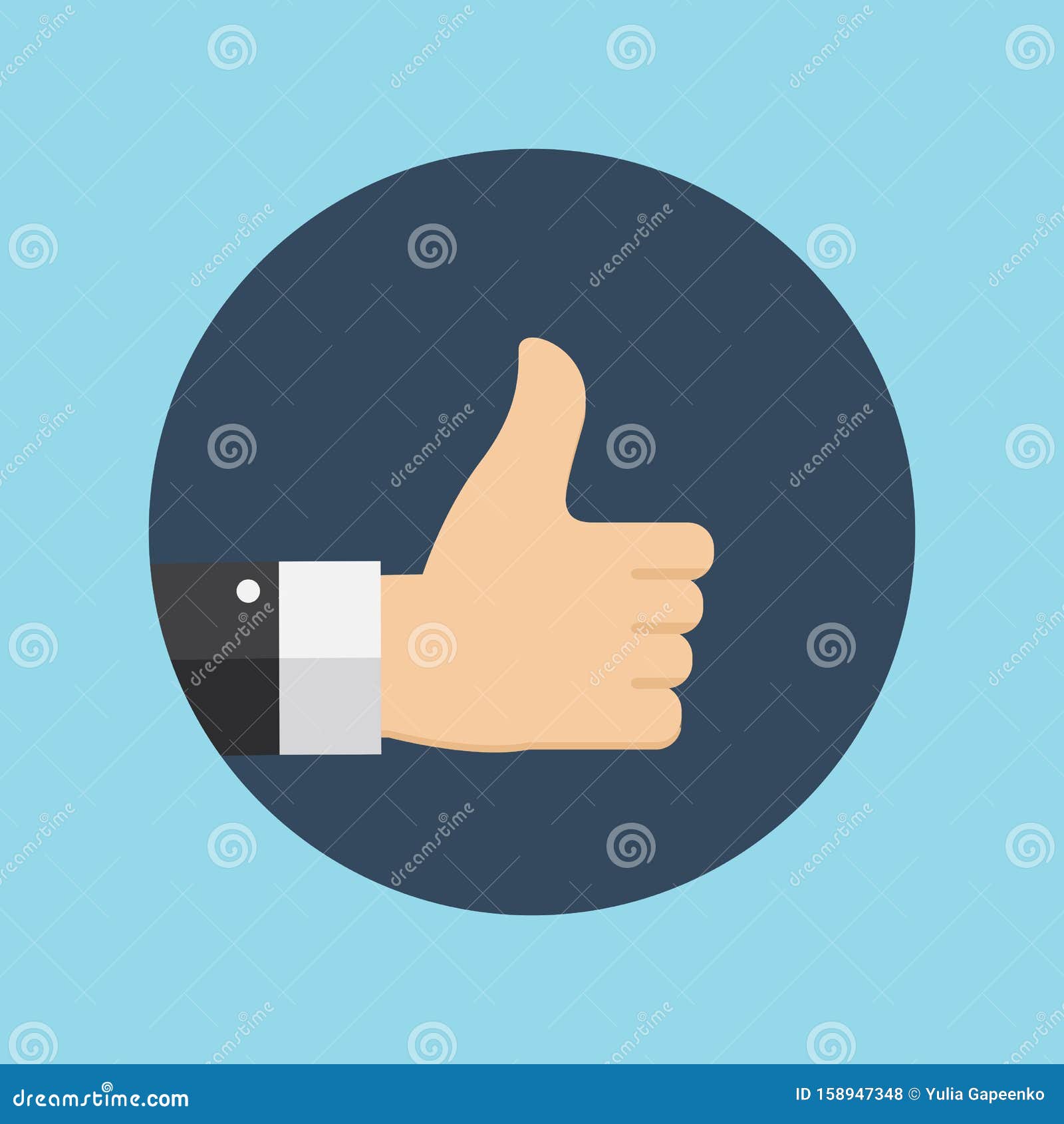 Flat Design Thumbs Up Icon Background . Vector Illustration Stock ...
