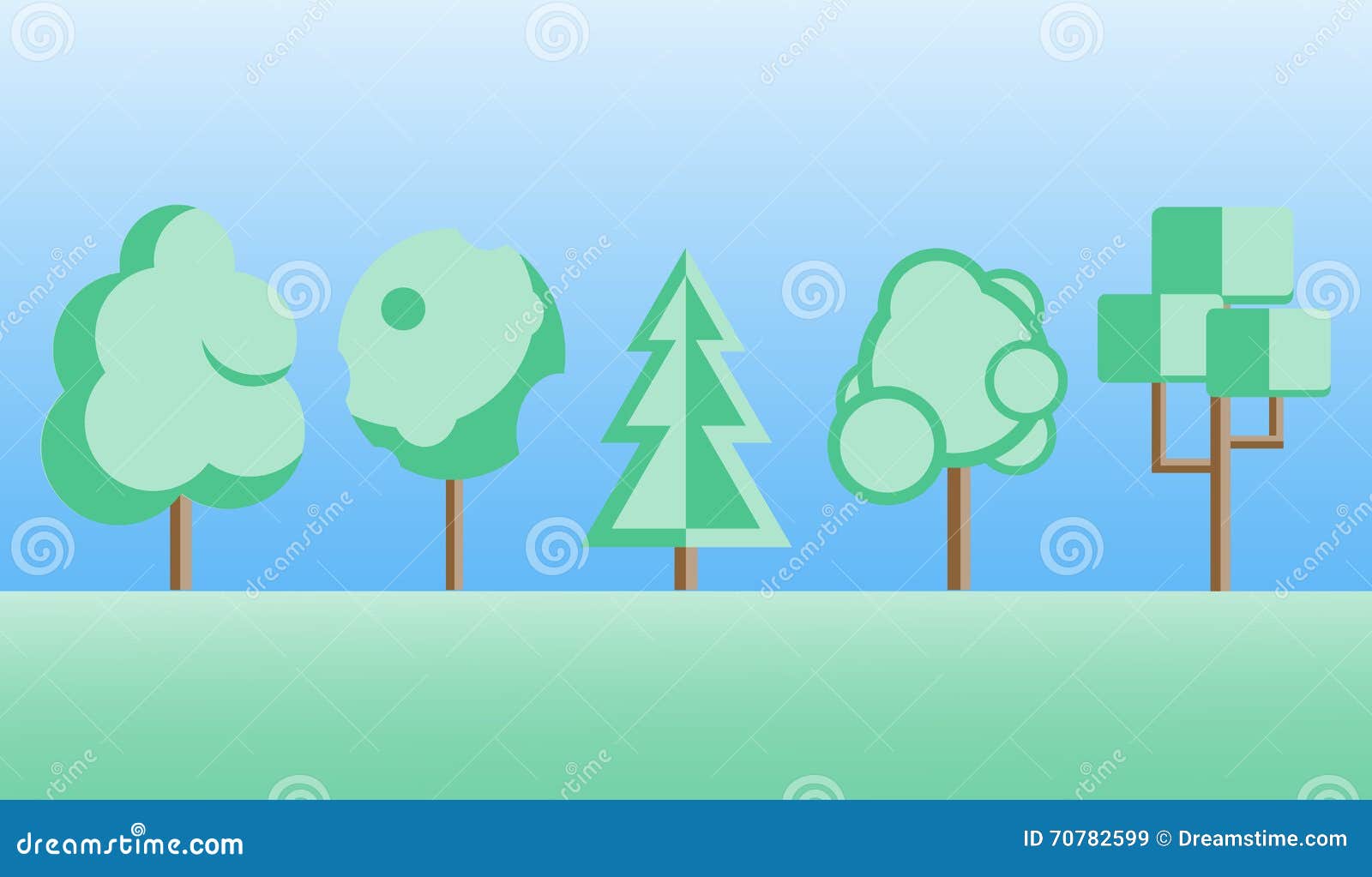 Flat design trees set stock vector. Illustration of modern - 70782599
