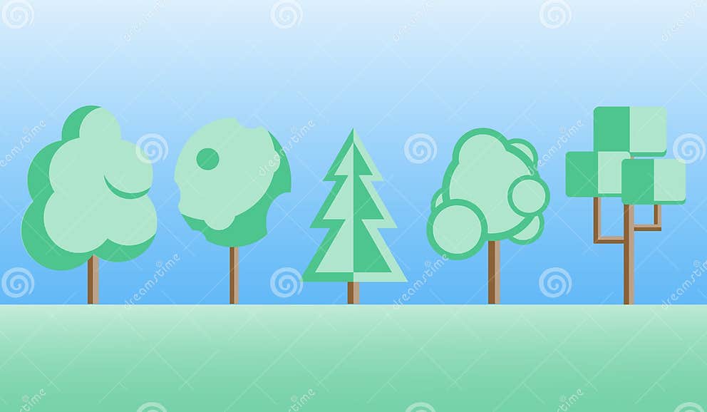 Flat design trees set stock vector. Illustration of modern - 70782599