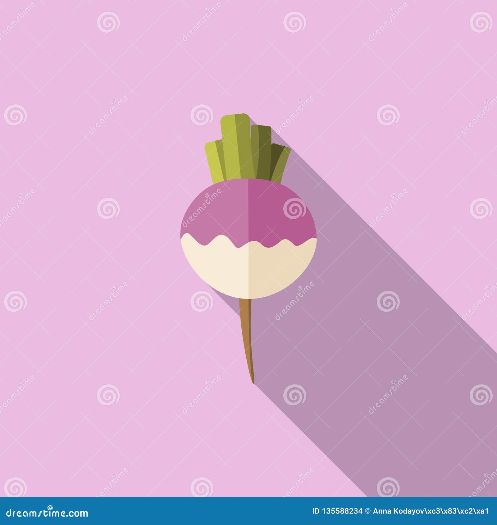 Flat Design. Turnip. Vector Background. Stock Illustration ...