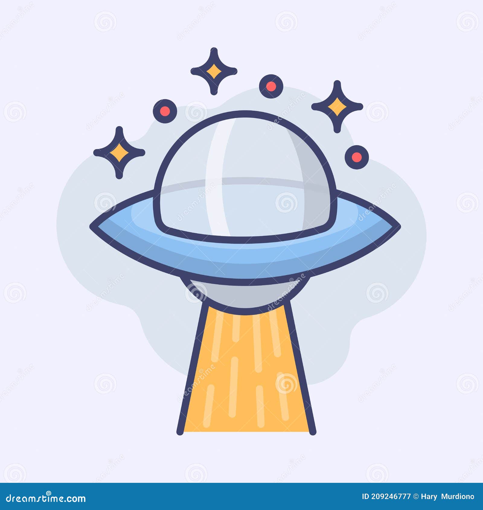Flat Design UFO Vector Premium Stock Vector - Illustration of orbiting ...