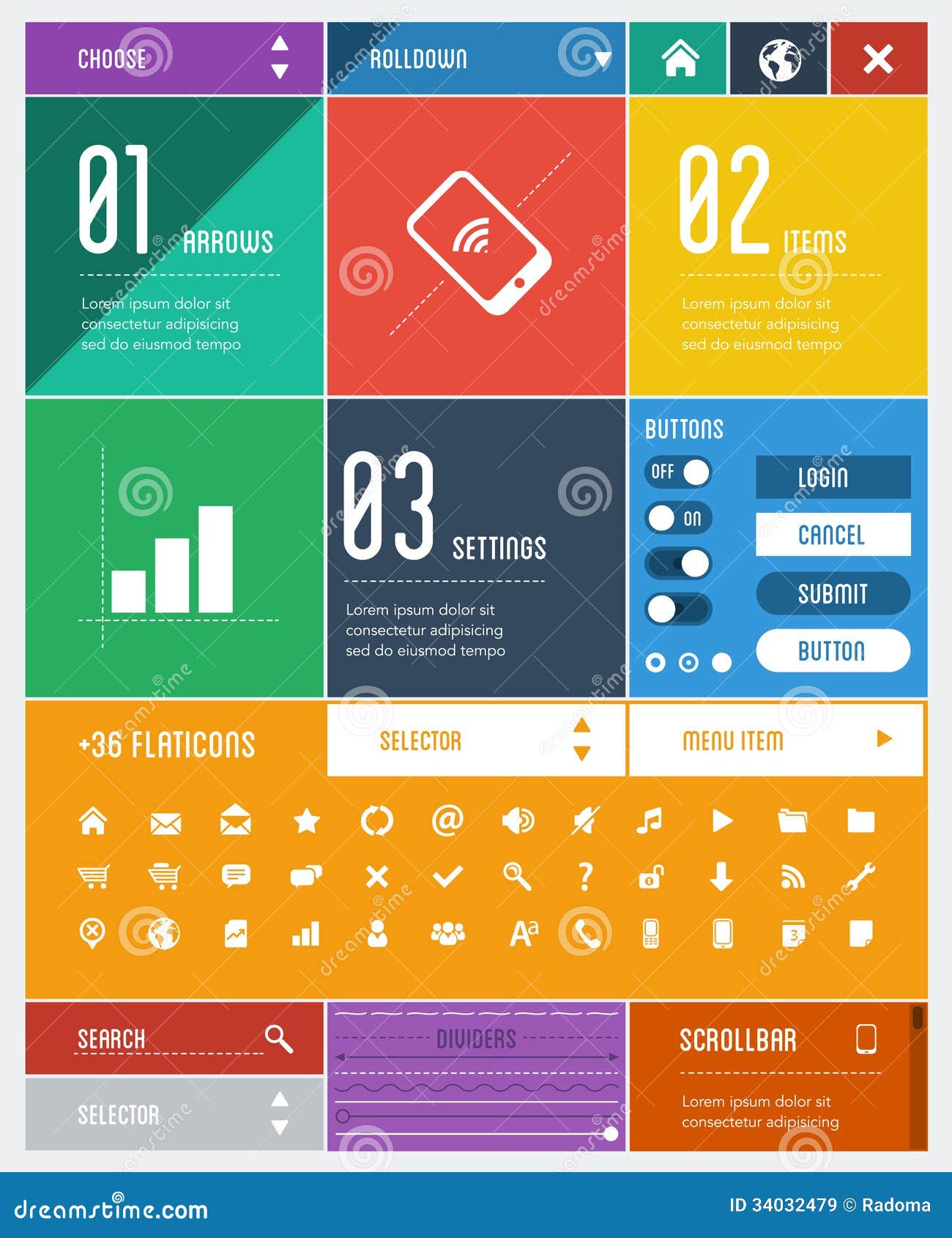 Flat design user inteface stock illustration. Illustration of data ...