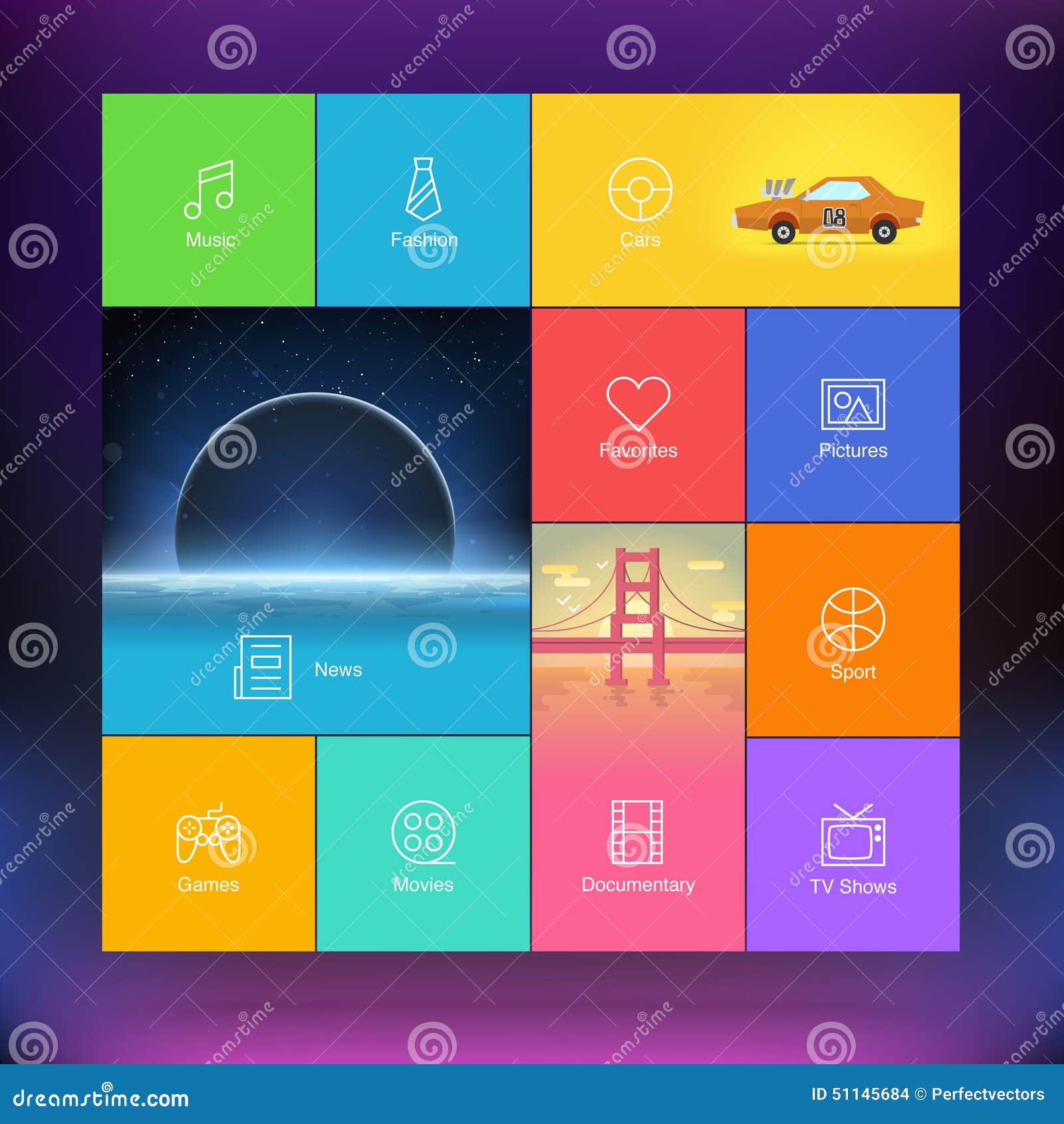Flat Design User Interface Template Stock Vector Illustration Of