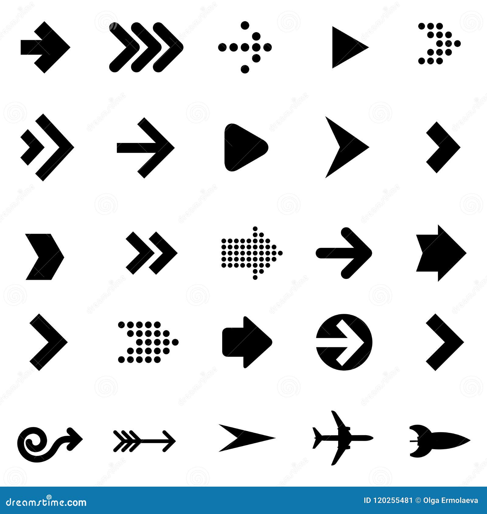 Flat Design Vector Arrow Navigation Icon Set. Stock Vector ...