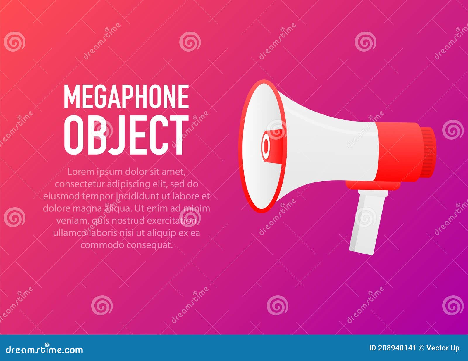 Flat Design Vector Business Illustration Concept of Megaphone ...