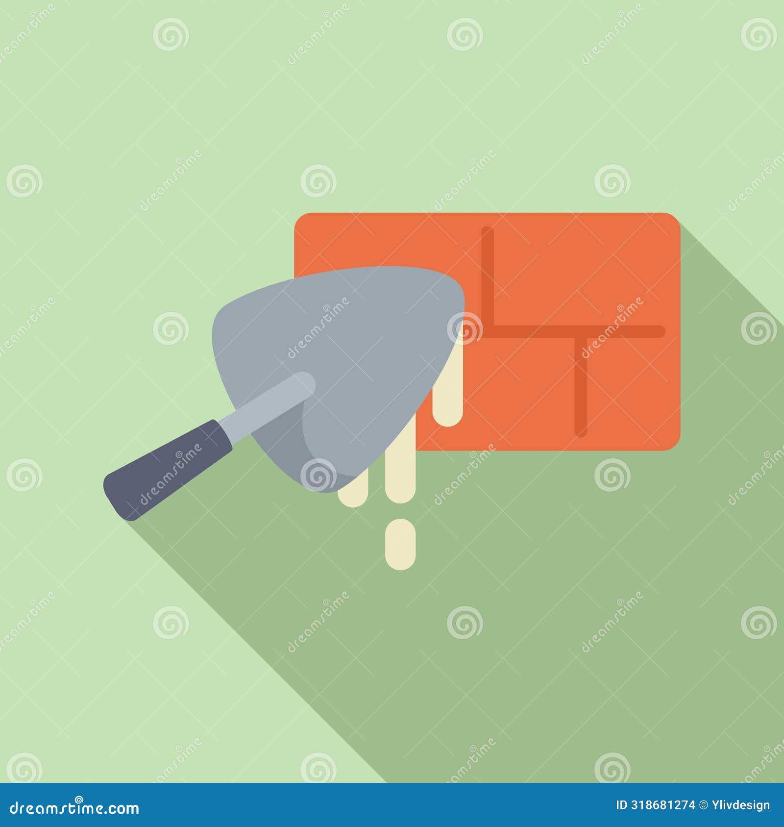 Cement Trowel and Bricks Illustration Stock Illustration - Illustration ...