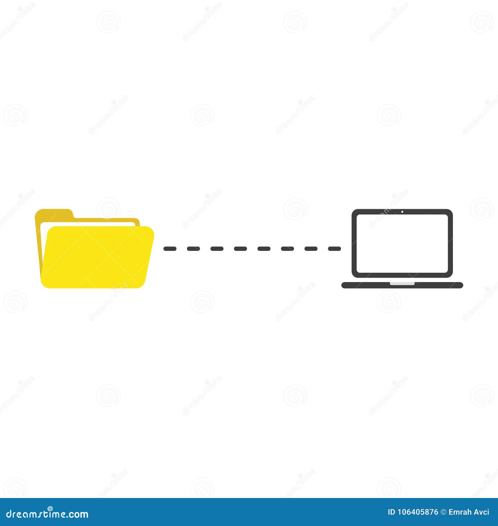 Flat Design Vector Concept of File Transfer between Open Folder Stock ...