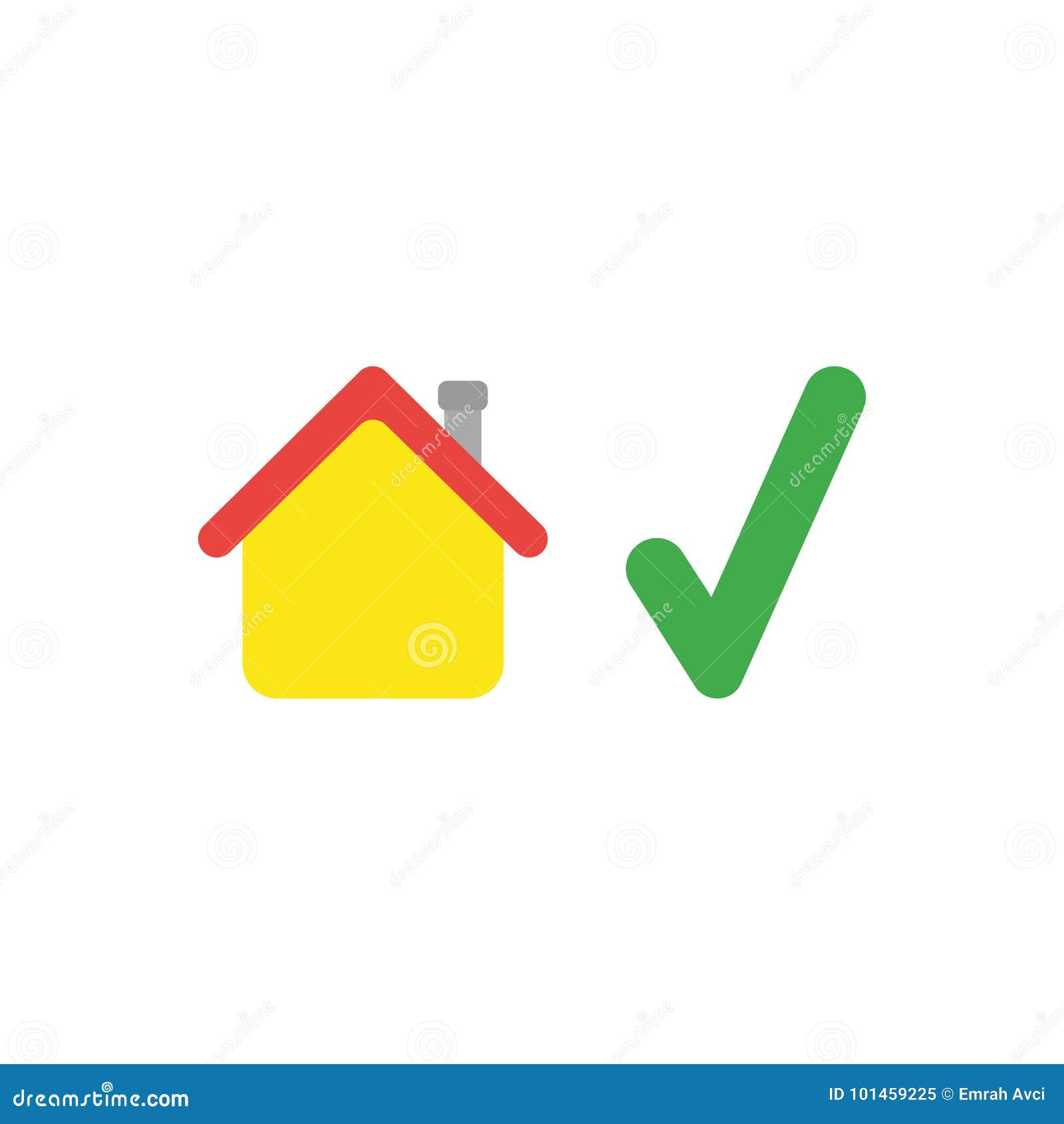 Flat Design Vector Concept of House with Check Mark Stock Vector ...