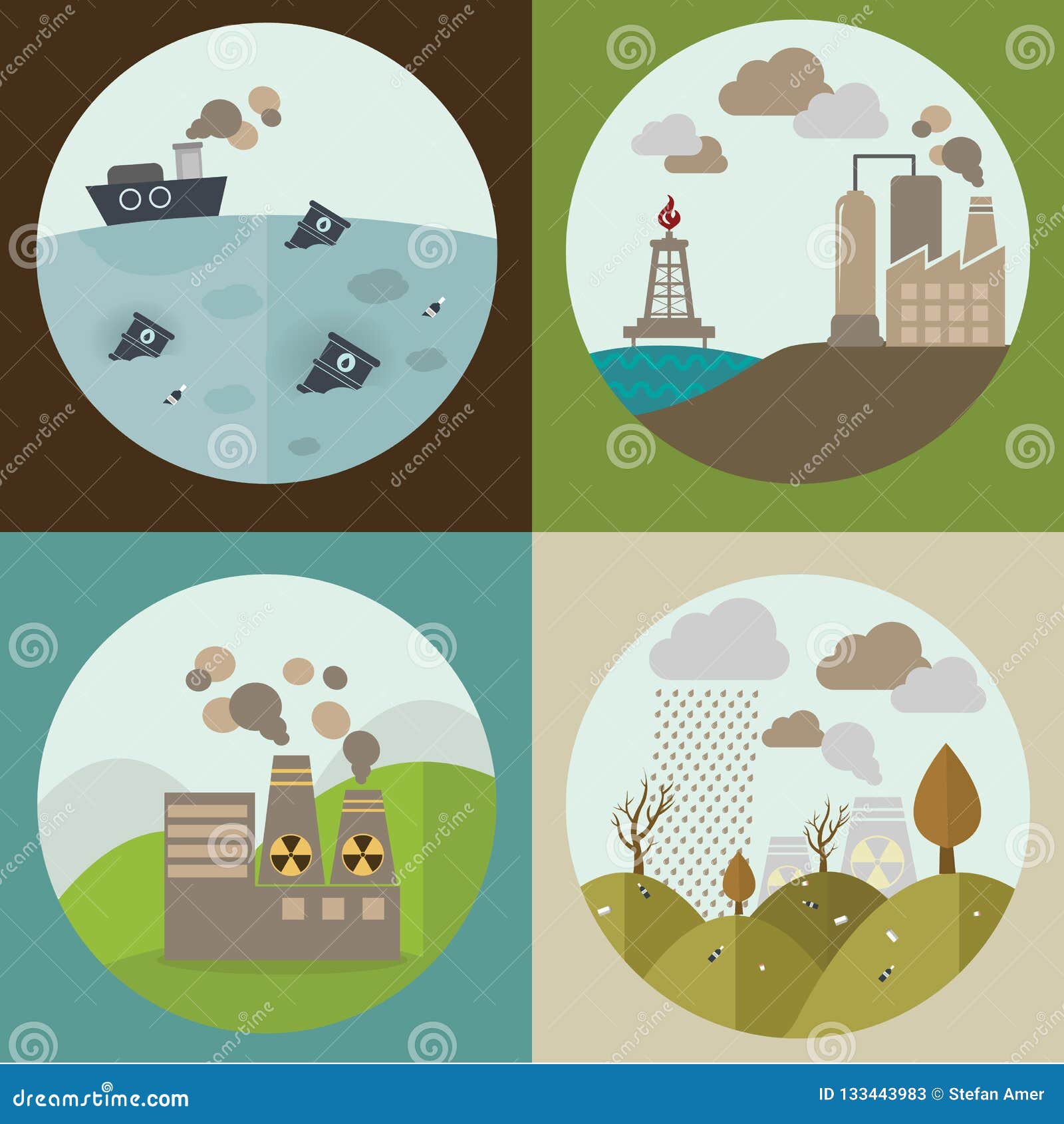 Flat Design Vector Concept Illustration with Icons of Ecology ...