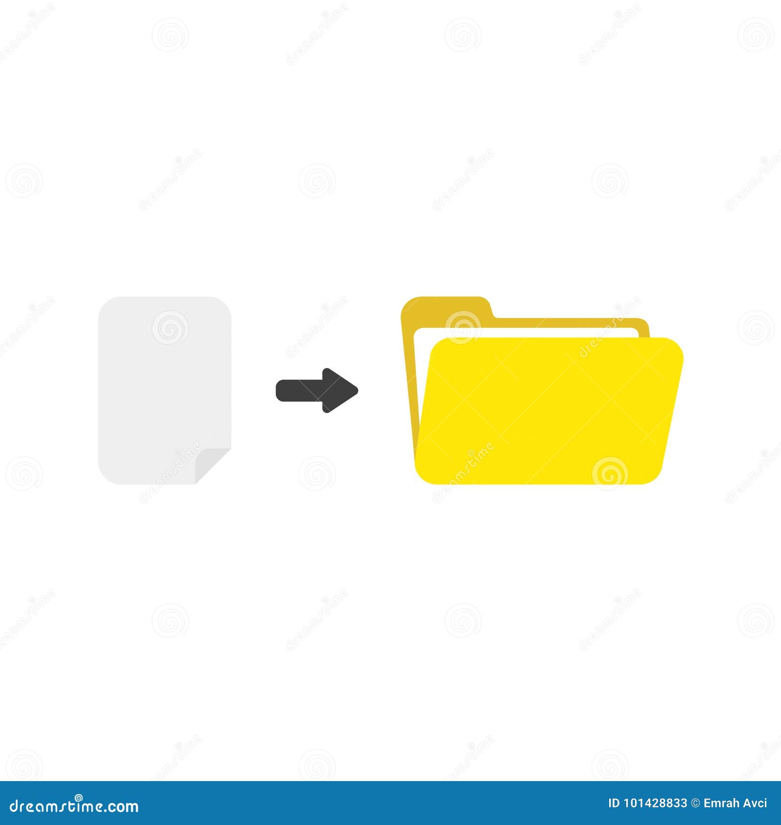 Flat Design Vector Concept of Paper into Open Folder Stock Vector ...
