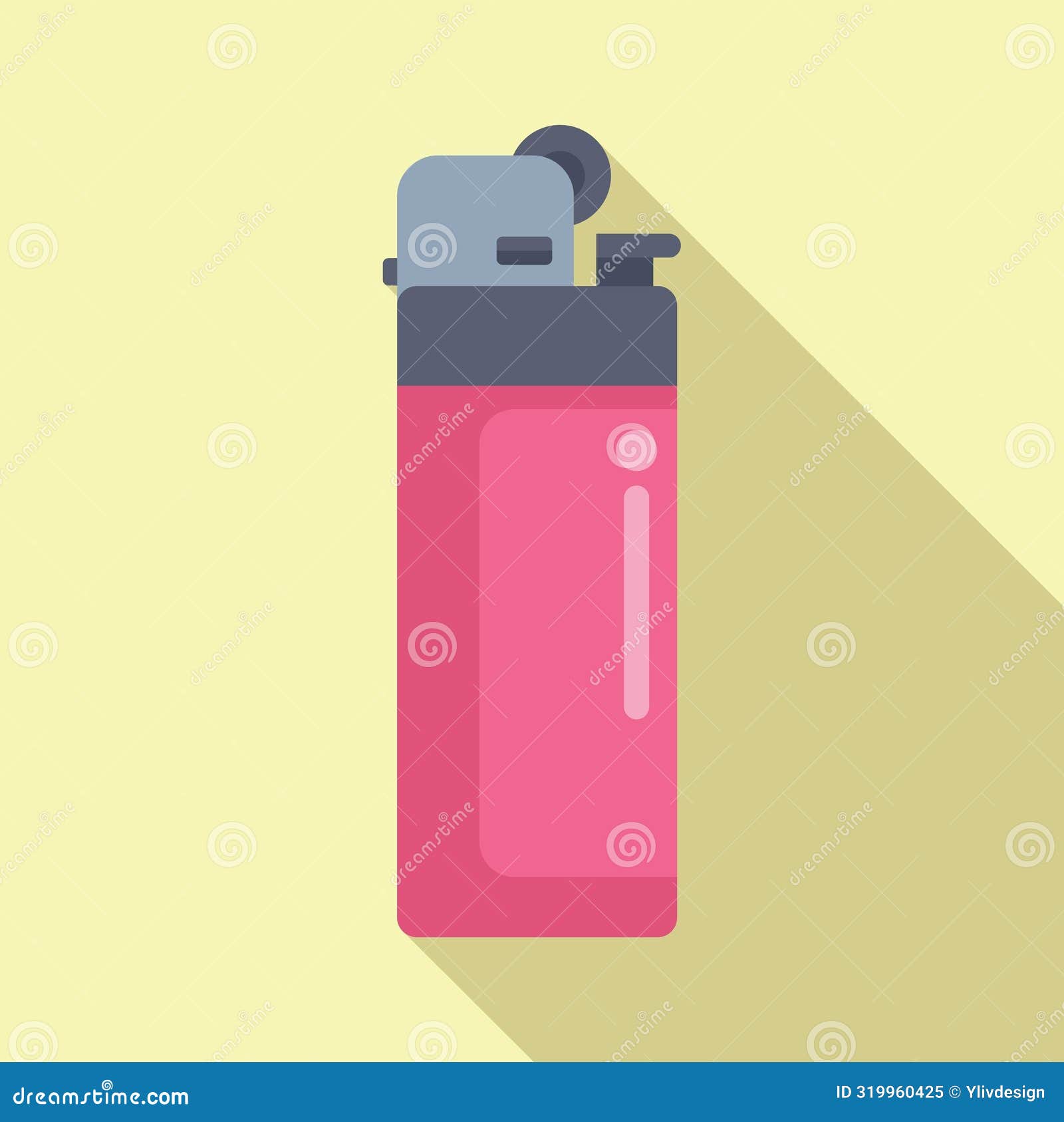 Pink Lighter Illustration on Yellow Background Stock Vector ...