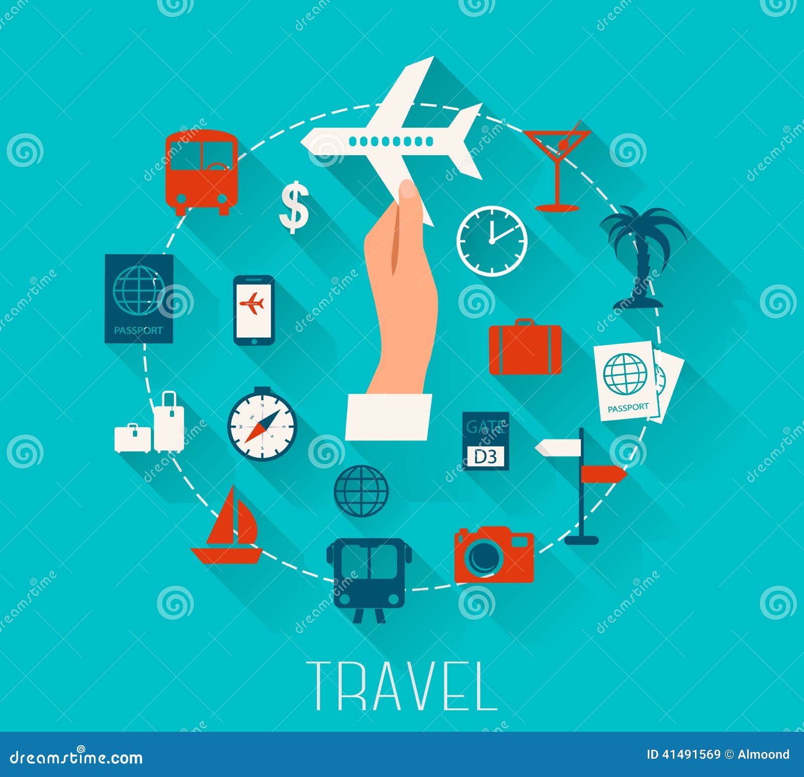 Flat Design Vector Icons Set of Vacation and Travel. Stock Vector ...