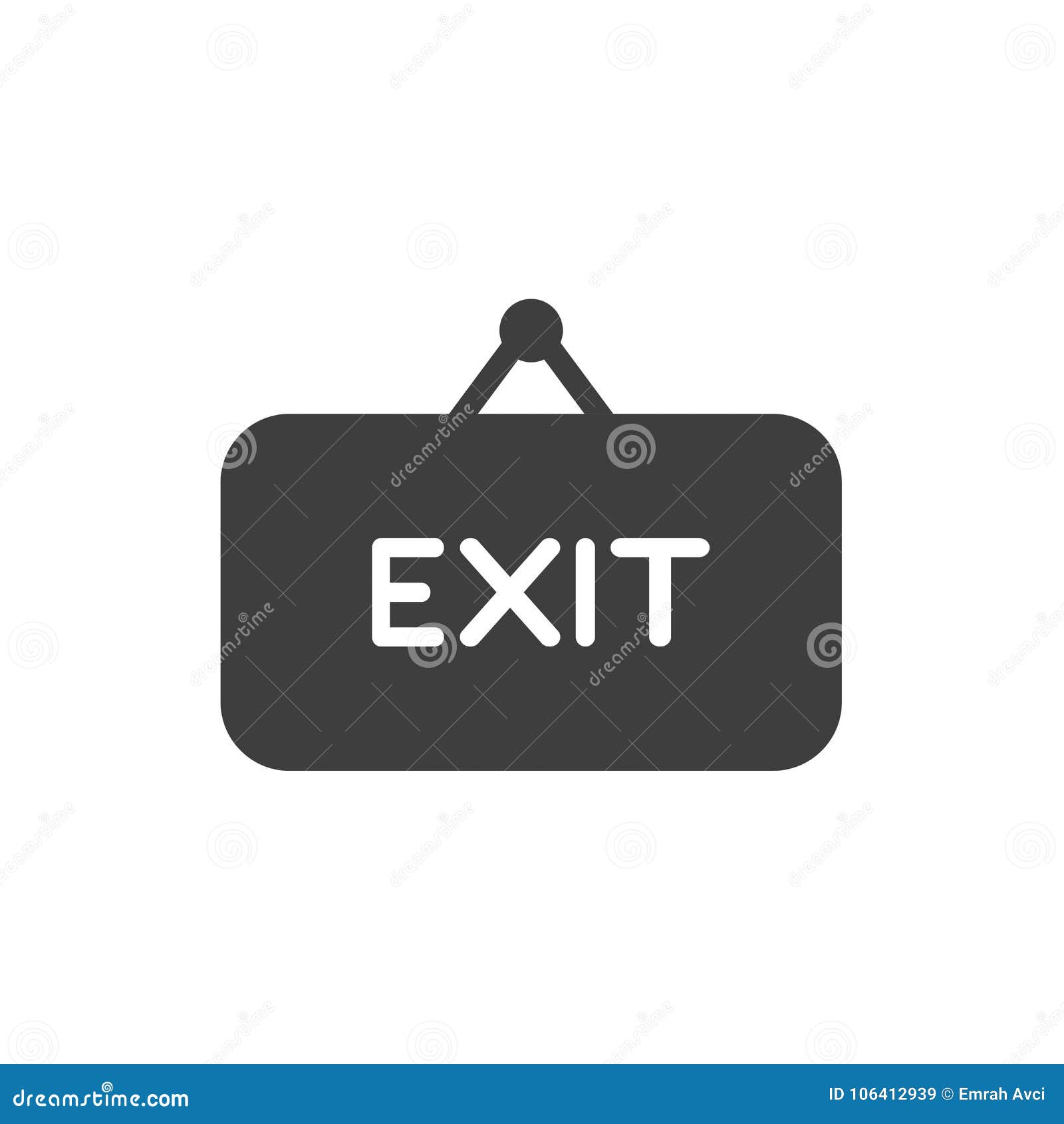 Flat Design Vector Concept of Exit Word on Hanging Sign Stock Vector ...