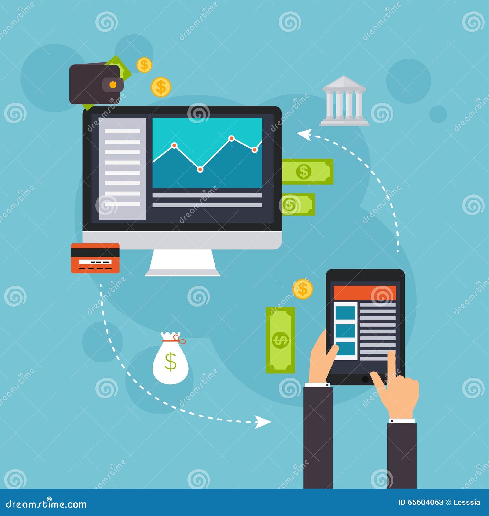 Flat Design Vector Illustration Concepts of Online Payment Method Stock ... Flat Design Vector Illustration Concepts of Online Payment Method Stock ...