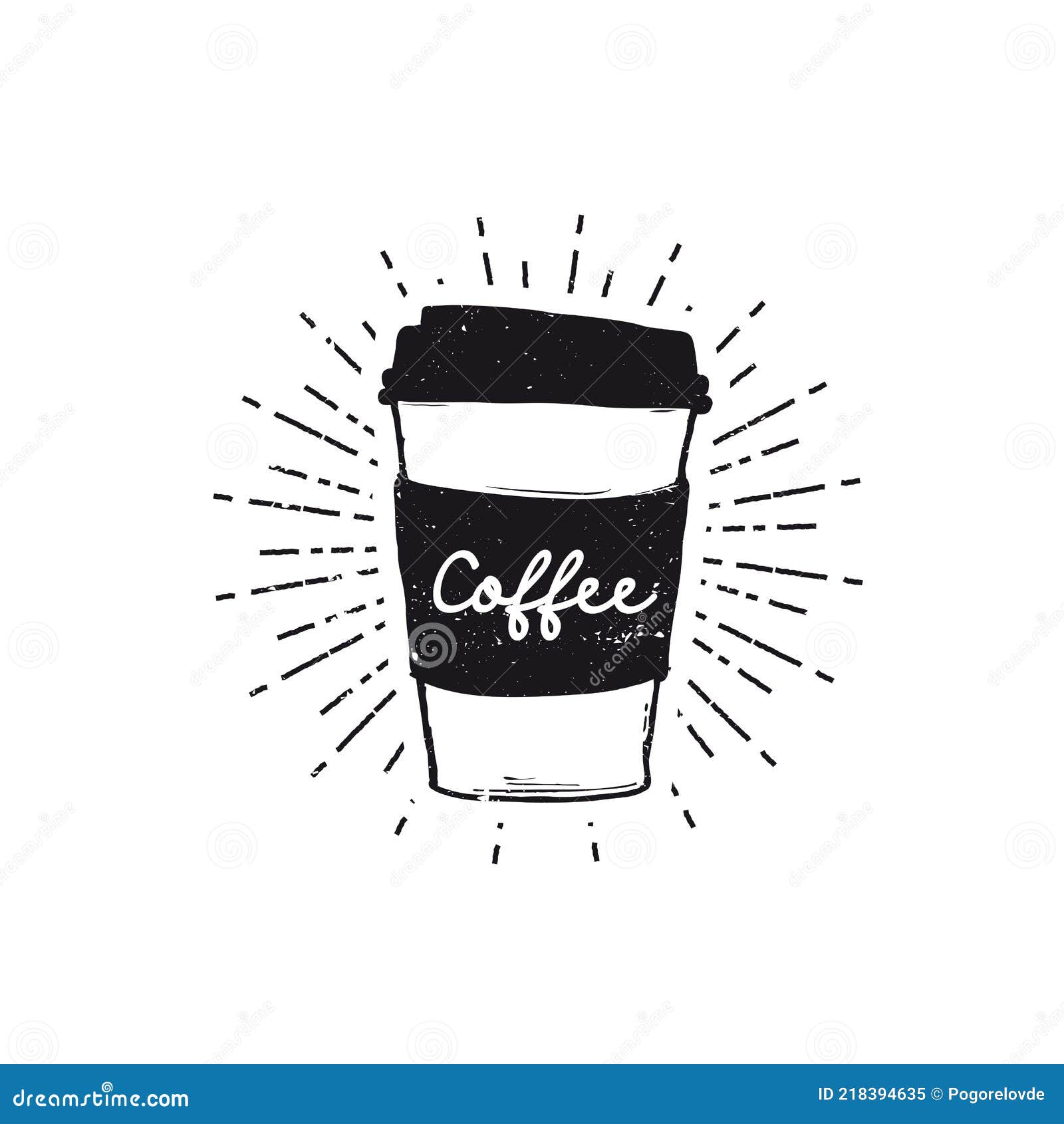 Hand Drawn Doodle Take Away Coffee Cup Stock Vector - Illustration of ...