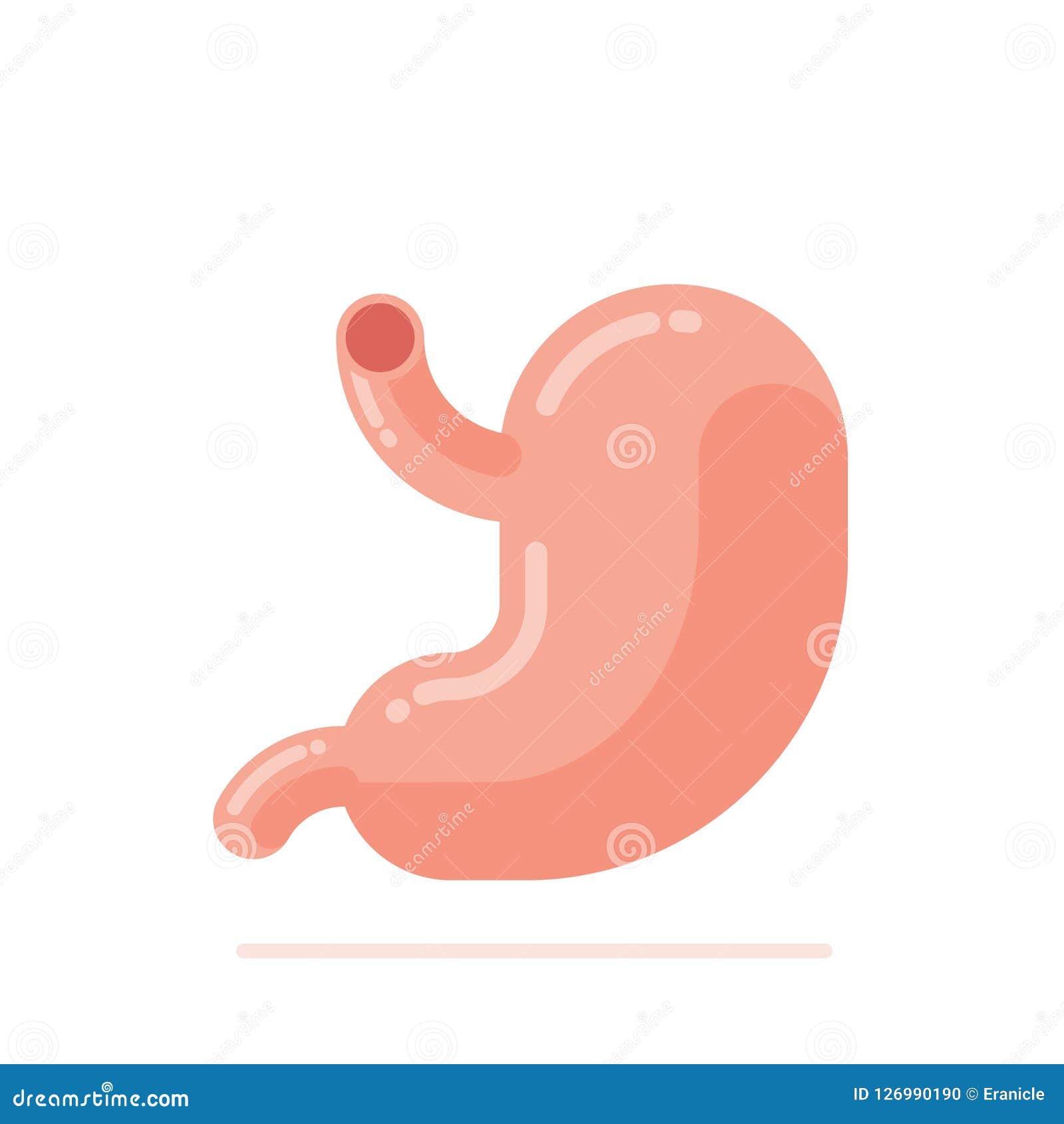 Flat Design Vector Illustration of Human Stomach Stock Vector ...