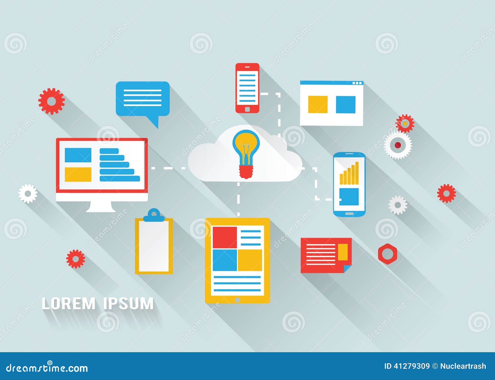 Flat design stock vector. Illustration of media, device - 41279309