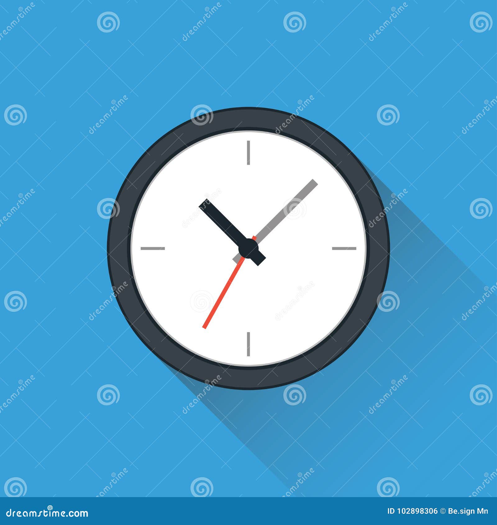Clock Icon. Flat Design. Vector Illustration. Stock Illustration ...