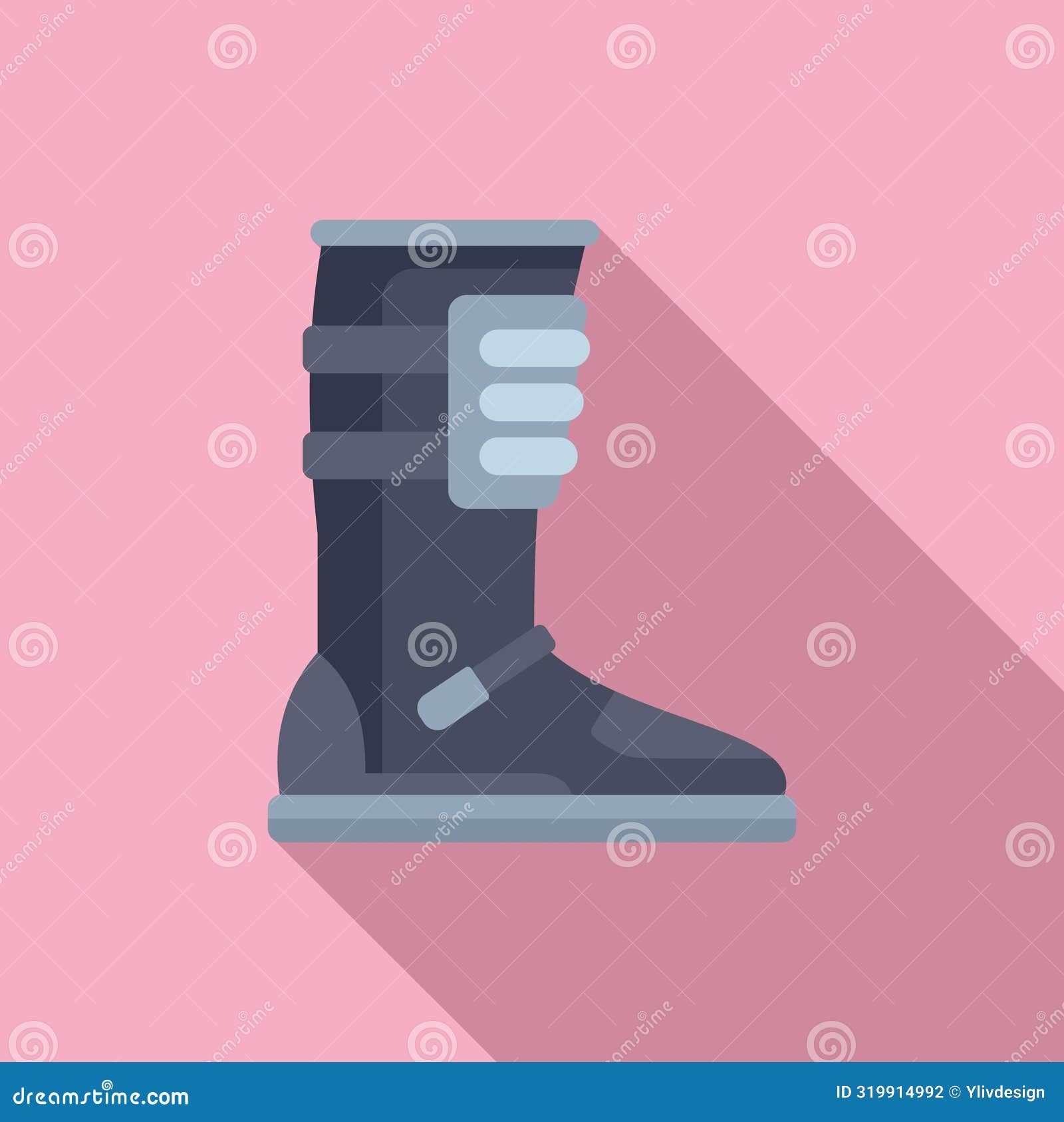 Flat Design Vector Illustration of an Orthopedic Walking Boot on a Pink ...