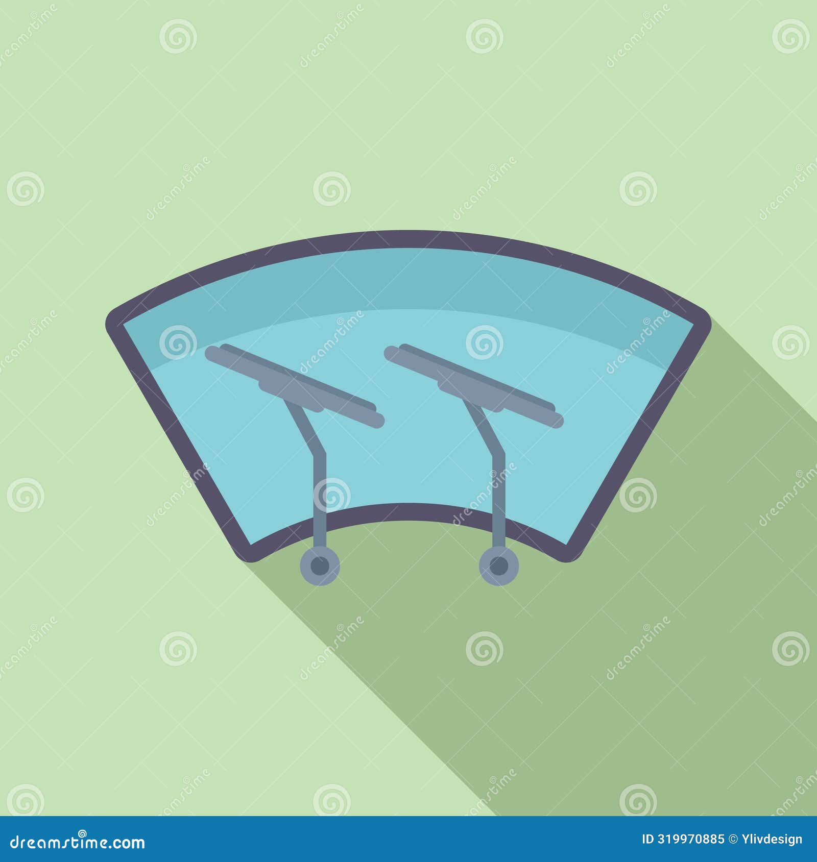 Flat Design Vector Illustration of Windshield Wipers on a Car S ...