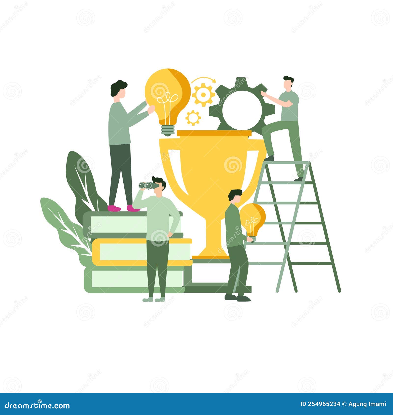 Flat Design Vector Illustrations of Knowledge Support Business Idea ...