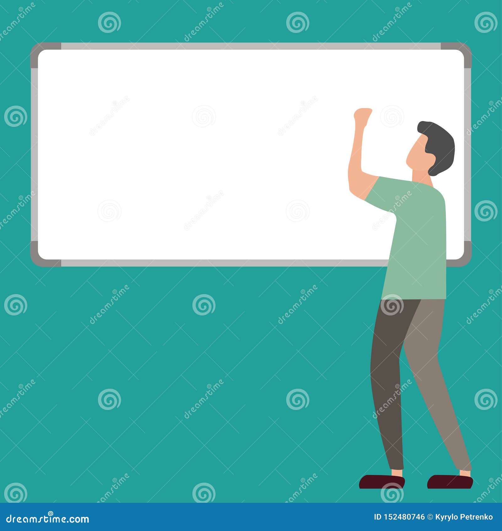 Flat Design Vector Man at the Board Stock Vector - Illustration of ...
