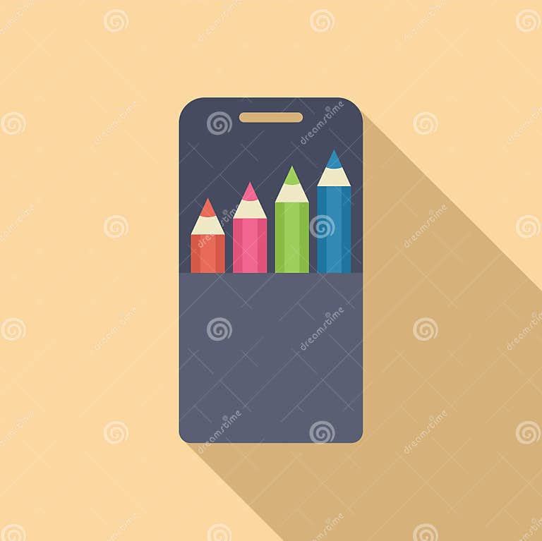 Colorful Pencils Flat Design Vector Illustration Stock Illustration ...