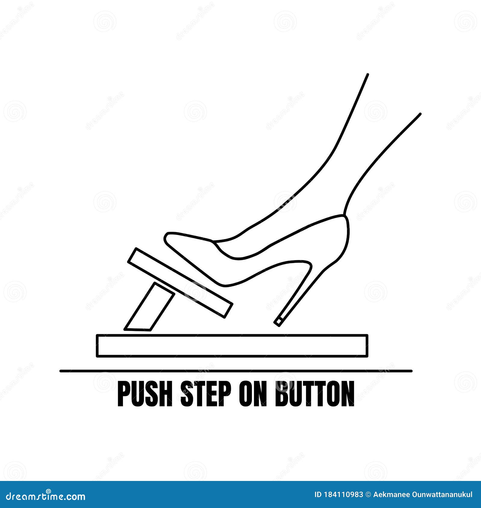 Woman Stepping on Push Buttons Icon. Stock Vector - Illustration of ...