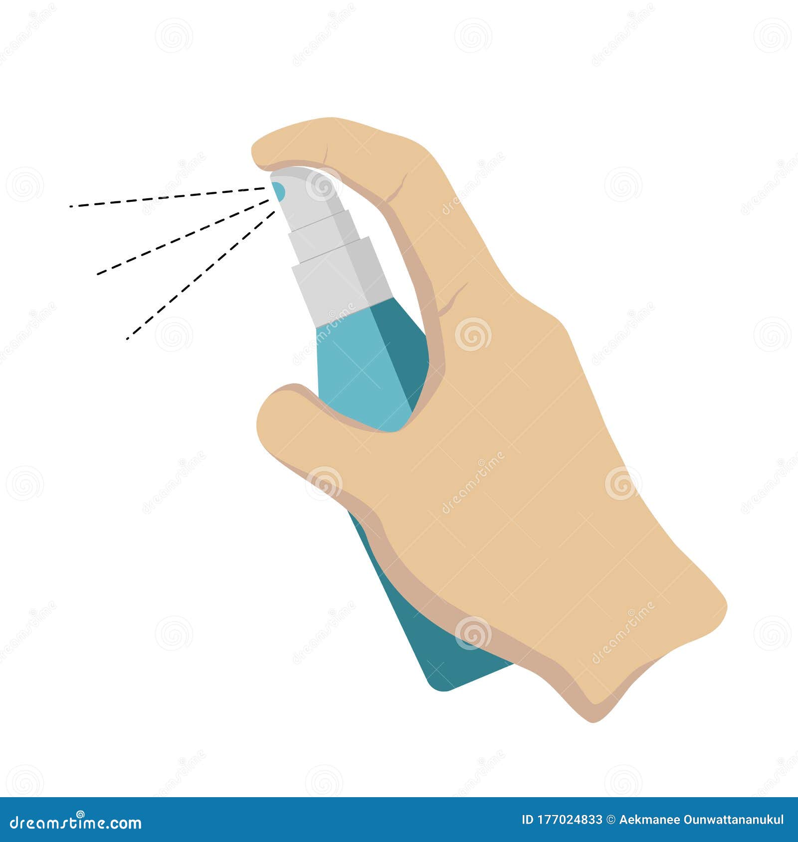 Right Hand Press the Spray Bottle. Stock Vector - Illustration of ...