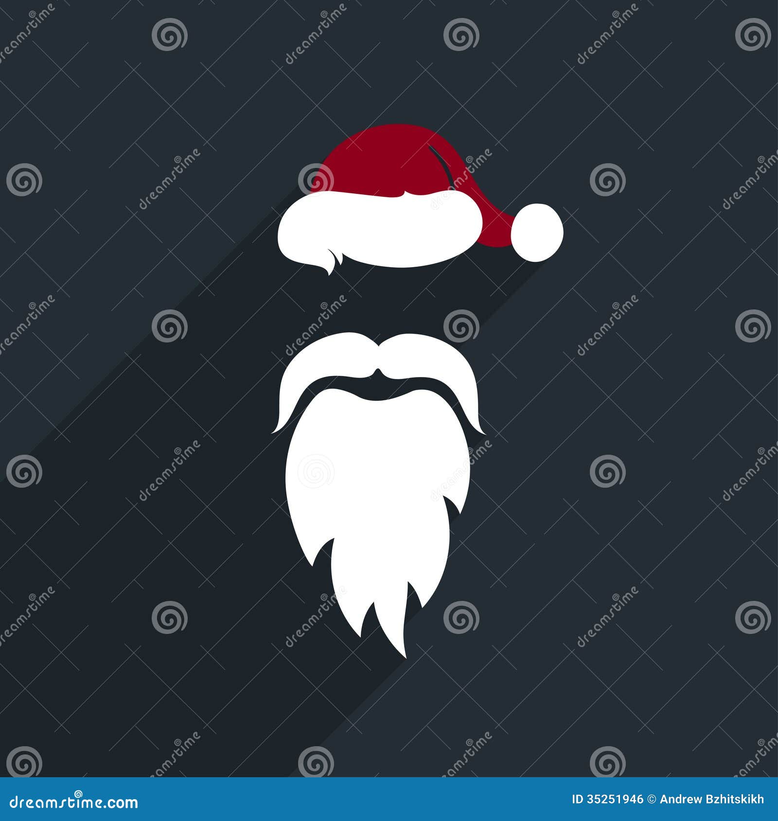 Flat Design Vector Santa Claus Face. Icon Stock Vector - Illustration ...