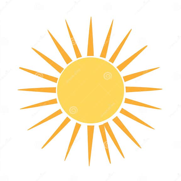 A Flat Design Vector of a Sun Stock Illustration - Illustration of ...