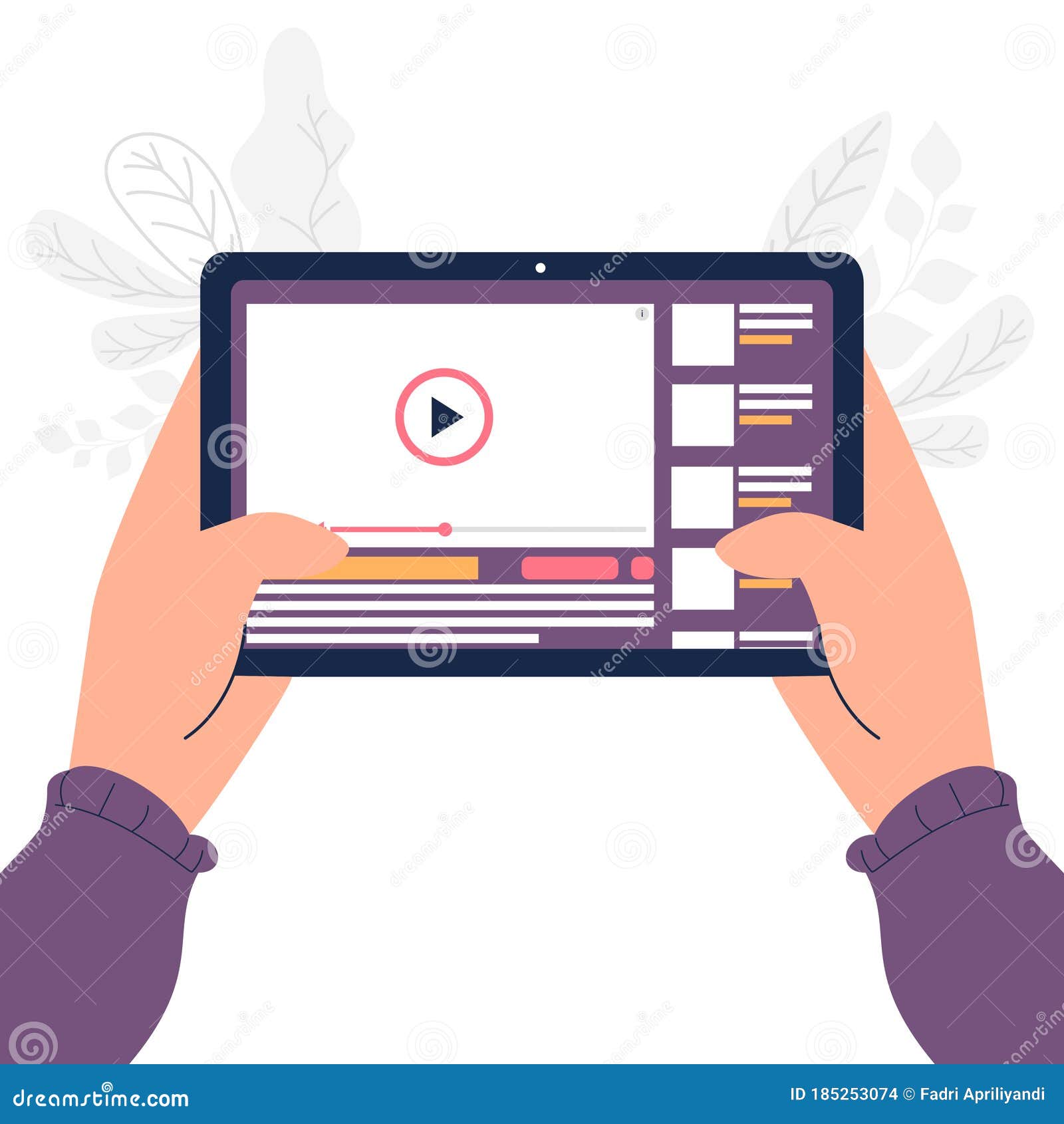 Flat Design Video Streaming Concept Stock Vector - Illustration of ...
