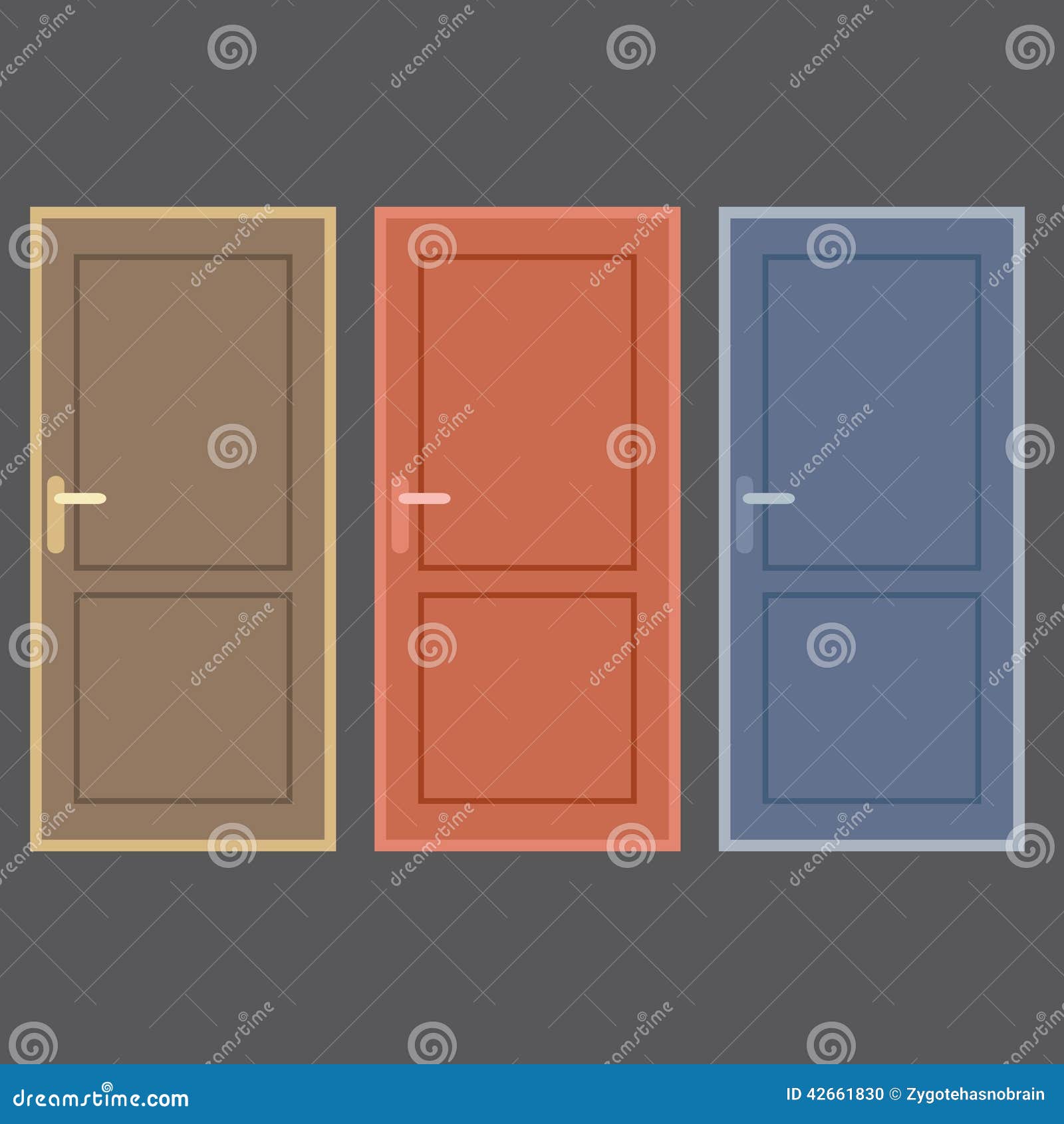 Flat Design Vintage Doors Collection Stock Vector - Illustration of ...