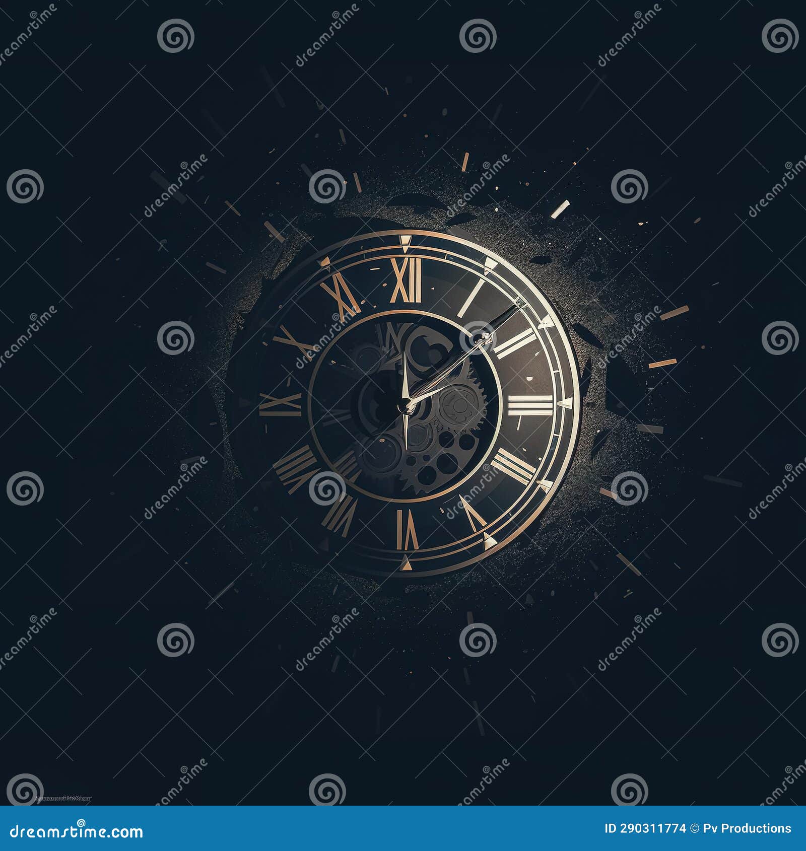 Flat Design of Vintage Watch, Generative AI. Stock Photo - Image of ...