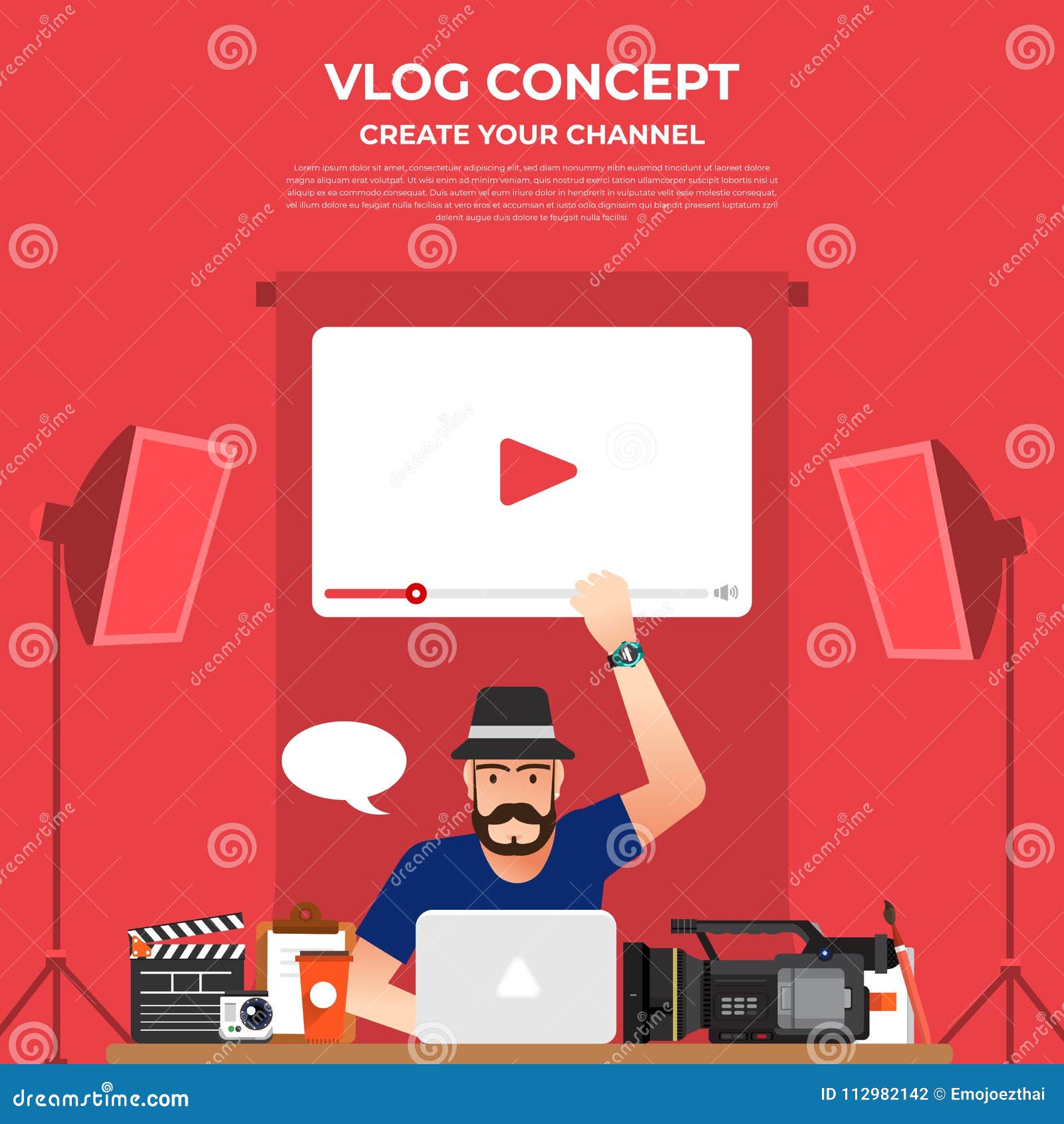 Vlog Design Stock Illustrations – 8,450 Vlog Design Stock Illustrations ...