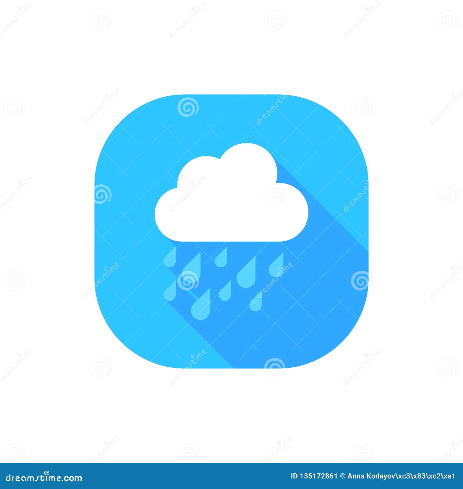 Flat Design Weather - Heavy Rain Stock Illustration - Illustration of ...