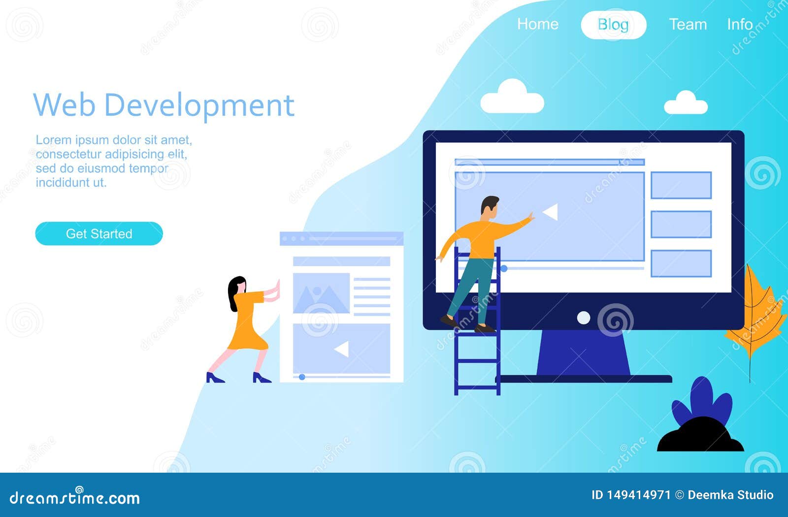 Flat Design Web Development Illustration Logo Stock Illustration ...