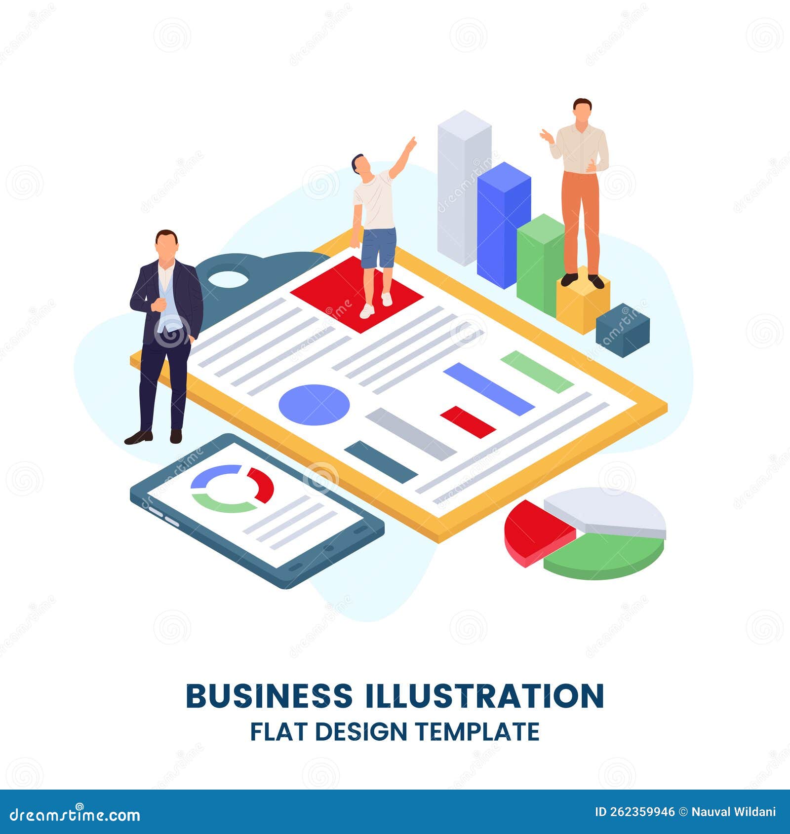 Flat Design Web Page Template Set for Creative Analytics Process and ...